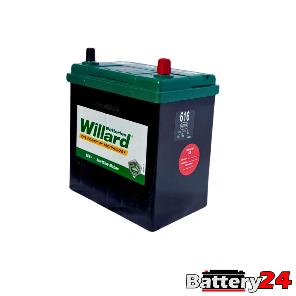Willard 616 Car Battery – 12V 35Ah, 270 CCA Battery24