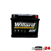 Willard 646 AGM Car Battery – 12V 60Ah, 680 CCA Battery24