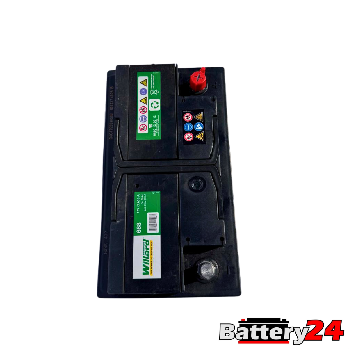 Willard 668 Car Battery – 12V 80Ah, 590 CCA Battery24